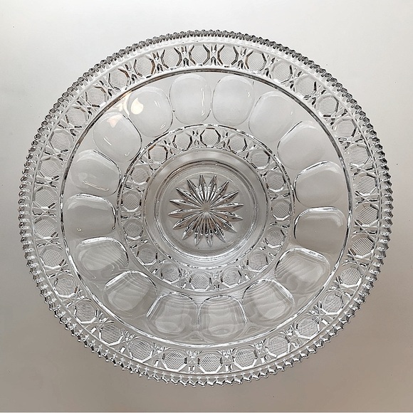 Vintage | Dining | Vintage Round Clear Glass Serving Bowl Circle ...